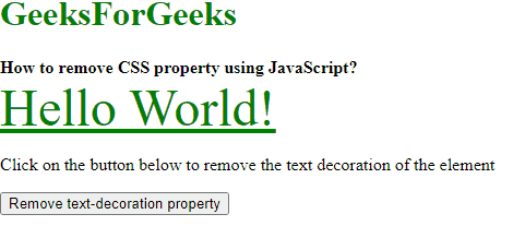 JavaScript 如何移除CSS属性 极客教程