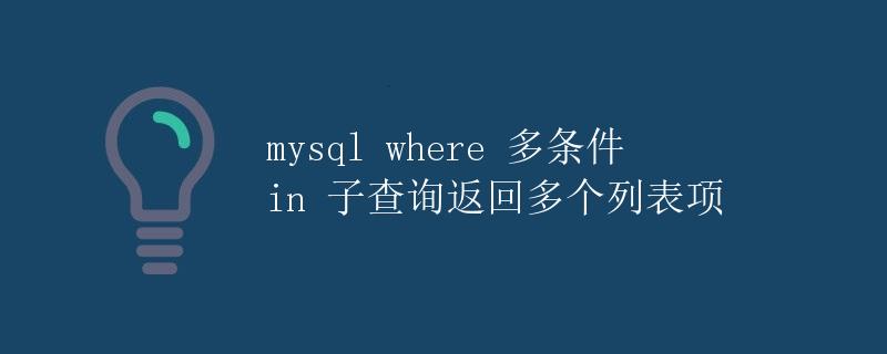 Mysql Where 多条件 In 子查询返回多个列表项 极客笔记