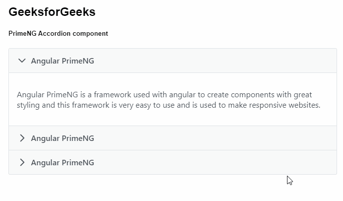 Angular PrimeNG Accordion组件|极客教程 Angular PrimeNG Accordion组件|极客教程