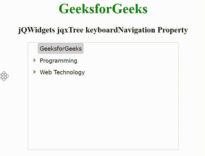 Jqwidgets Jqxtree Keyboardnavigation屬性極客教程 