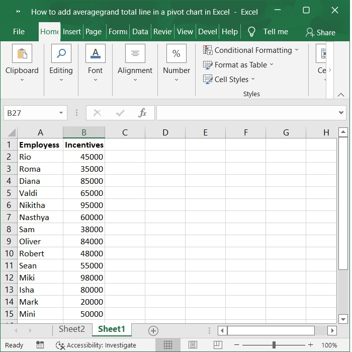  Excel 